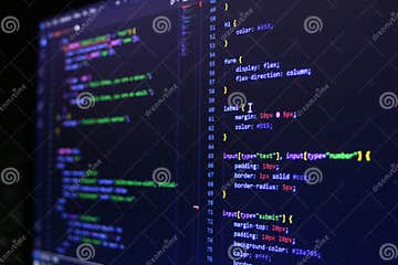 Computer Code Programming Language Coding Close High Resolution Photo on Computer Laptop Screen ...