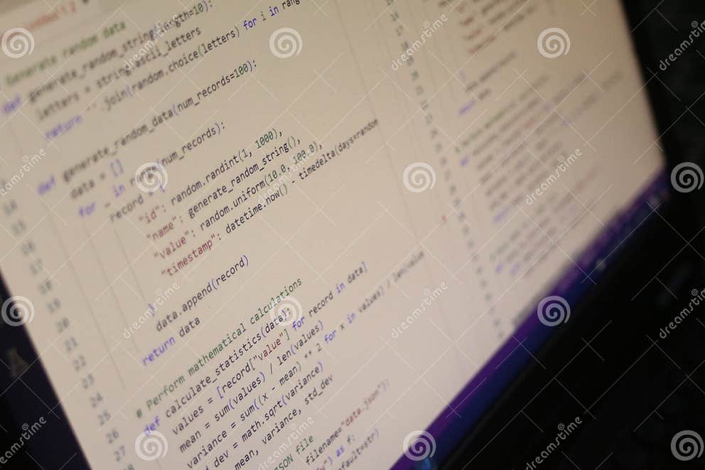Computer Code Programming Language Coding Close High Resolution Photo on Computer Laptop Screen ...