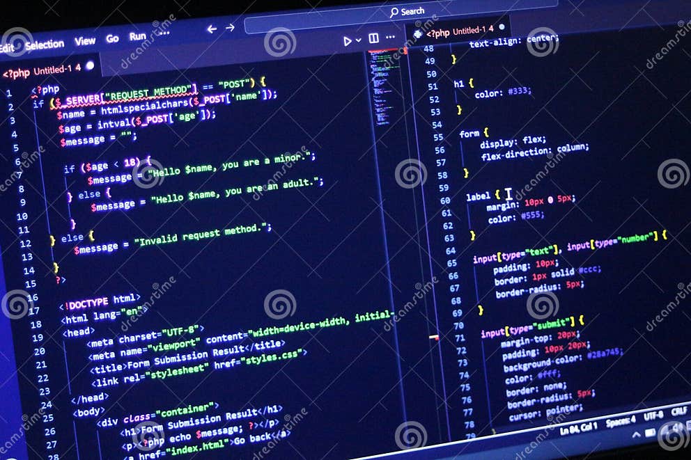 Computer Code Programming Language Coding Close High Resolution Photo On Computer Laptop Screen