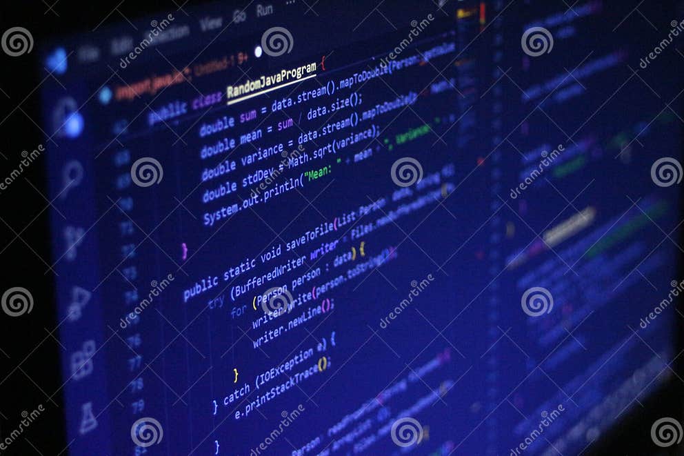Computer Code Programming Language Coding Close High Resolution Photo On Computer Laptop Screen