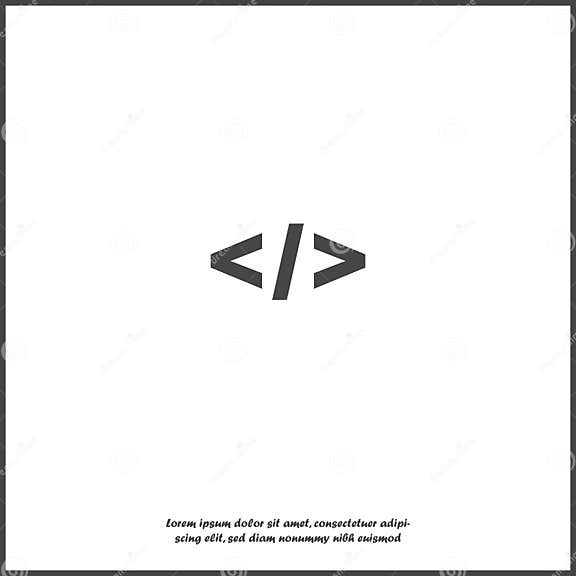Computer Code Slash Vector Icon. Symbol of Programming, Webdesign on ...