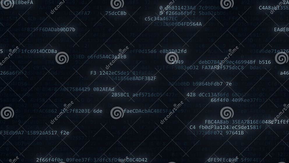 Data Streams. Computer Code Symbols on the Screen, 3D Rendering Stock ...