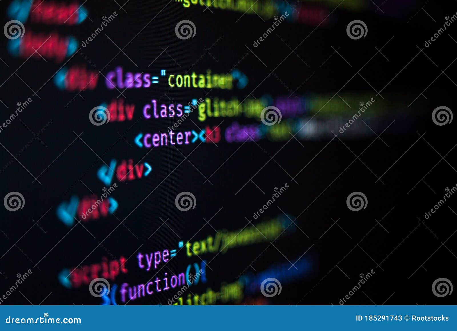 Computer Code. Technical Error. Glitch Stock Image - Image of java ...