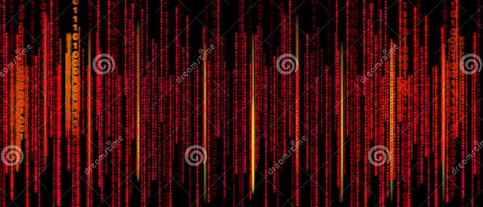 Computer Coding with Neon Gradient, Binary Code Illustration. Stock Illustration - Illustration ...