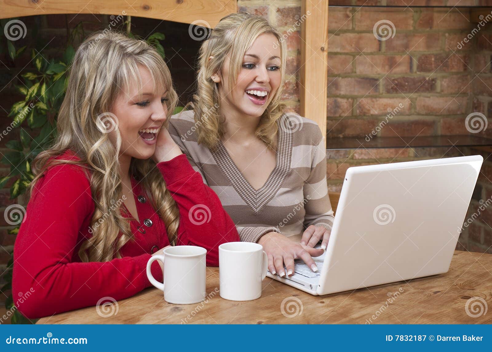 Computer and Coffee stock image. Image of friends, laptop - 7832187