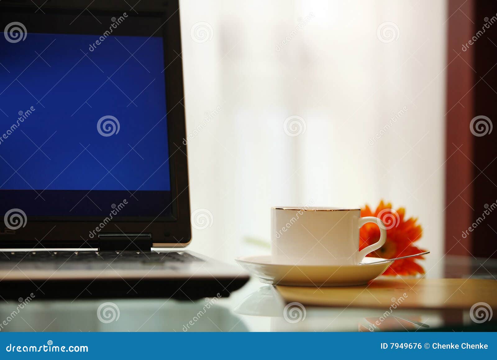 Computer and coffee stock photo. Image of organizer, coffee - 7949676