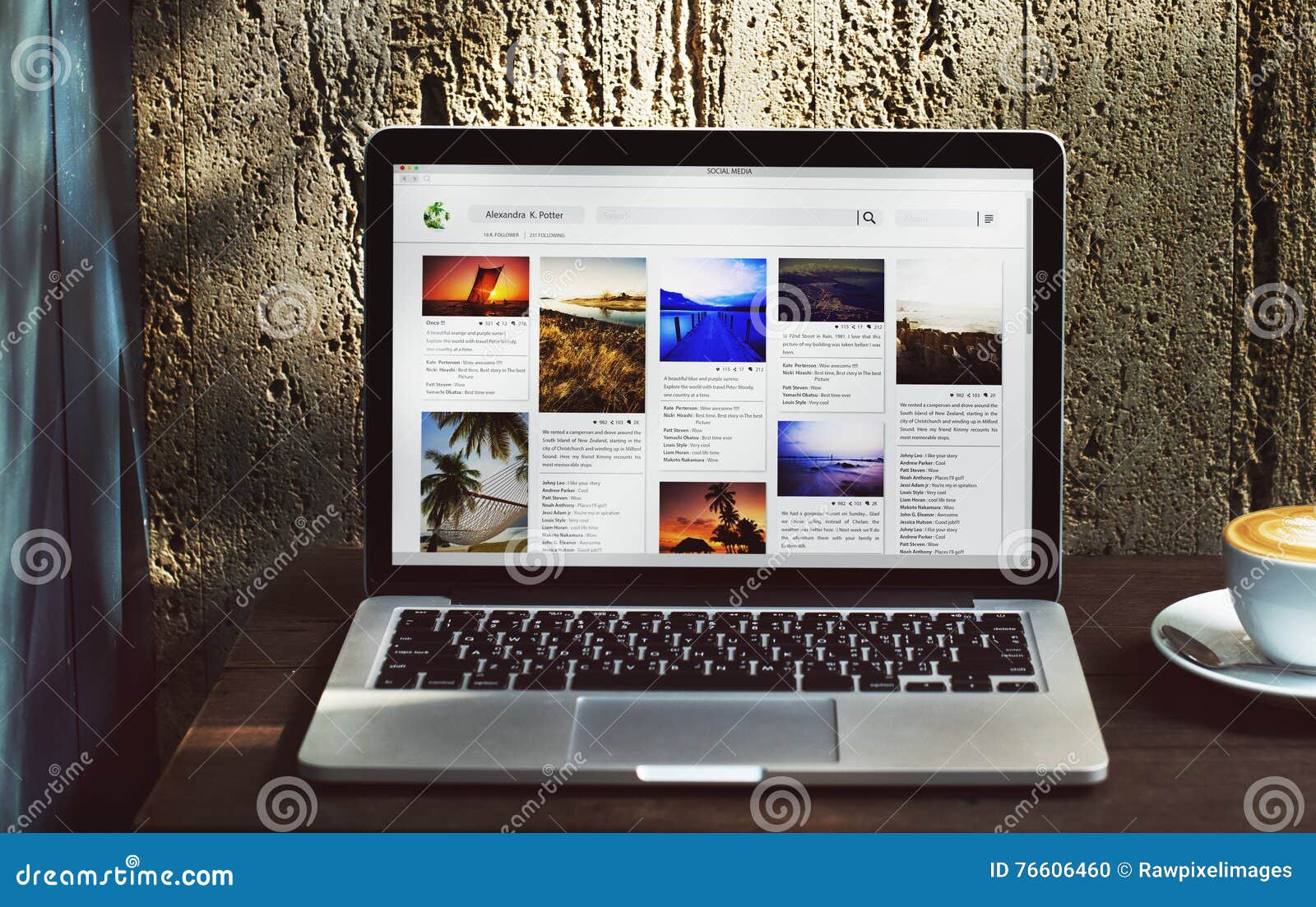 Computer Coffee Connection Digital Relaxation Concept Stock Photo ...