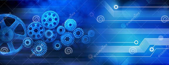 Innovation Computer Data Cogs Technology Banner Background Stock ...