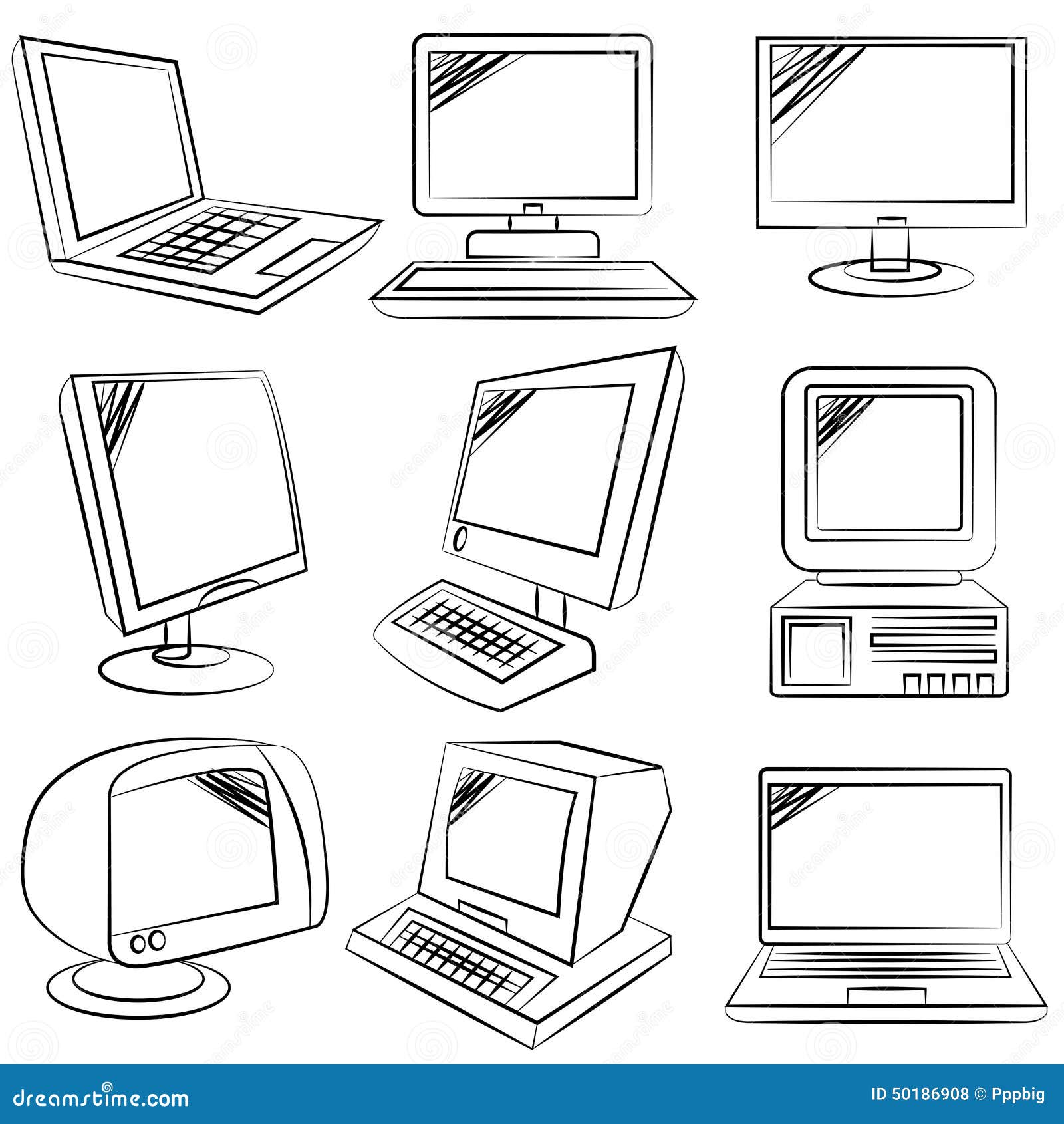 Computer collection stock illustration. Illustration of display - 50186908