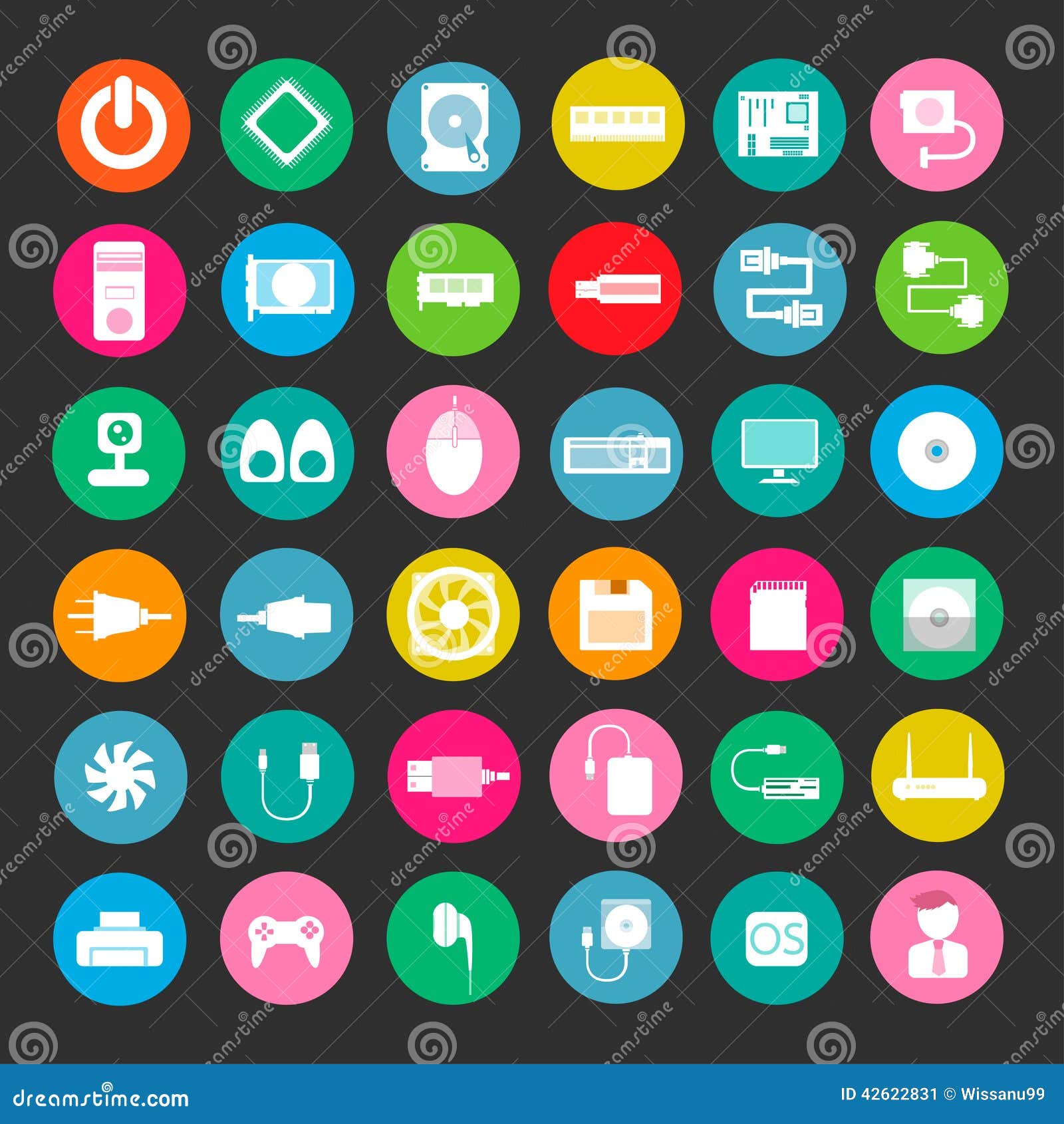 Computer color icon stock vector. Illustration of data - 42622831