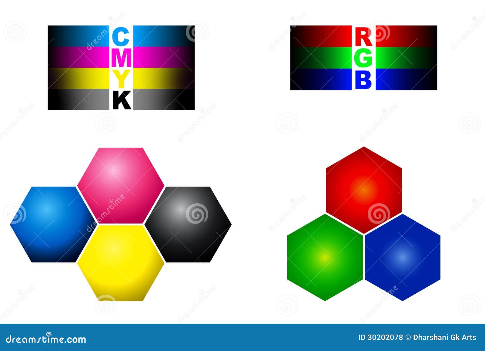 RGB and CMYK colour stock illustration. Illustration of icons - 30202078