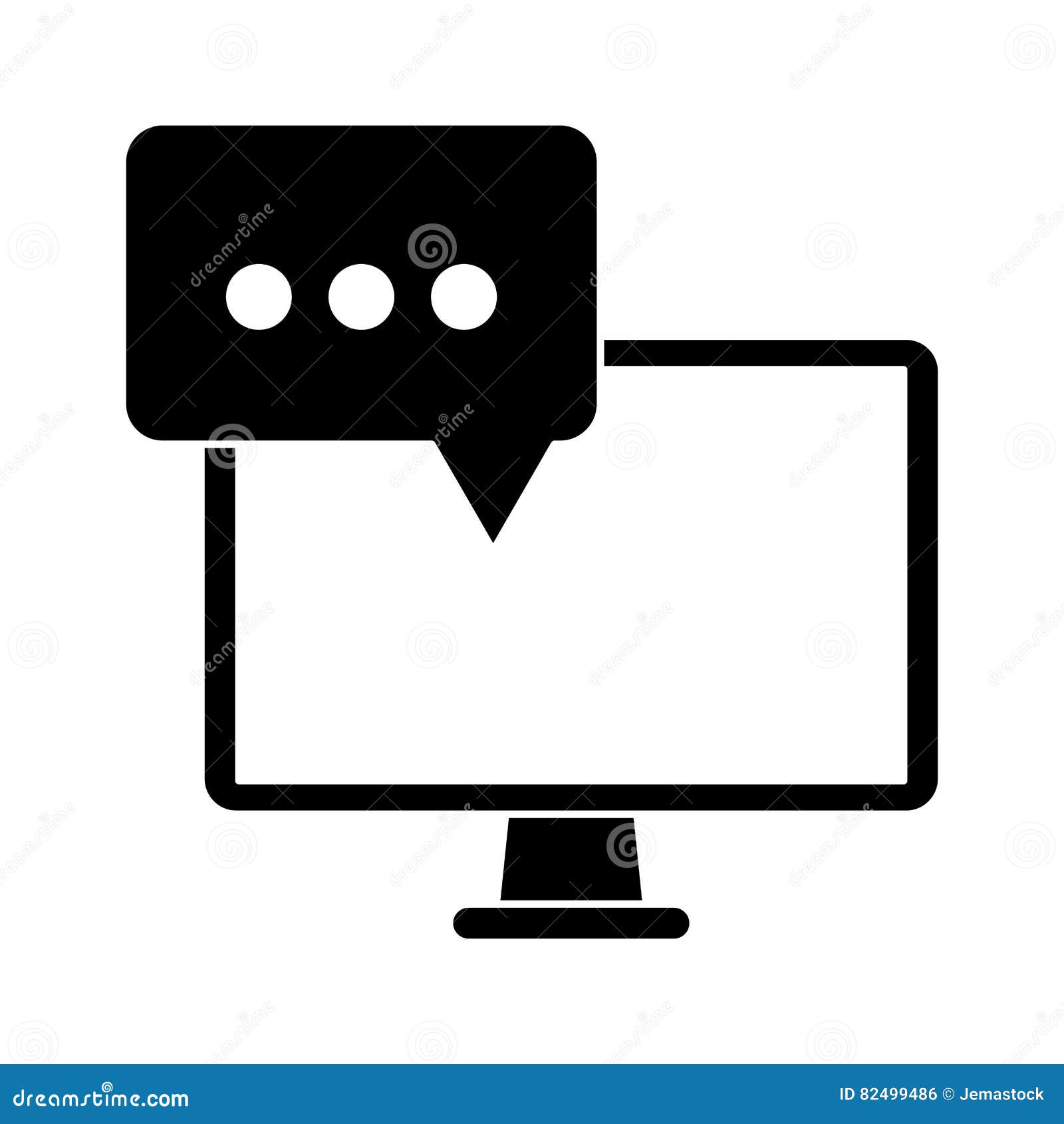 Computer Communication Message Bubble Speak Pictogram Stock Vector ...