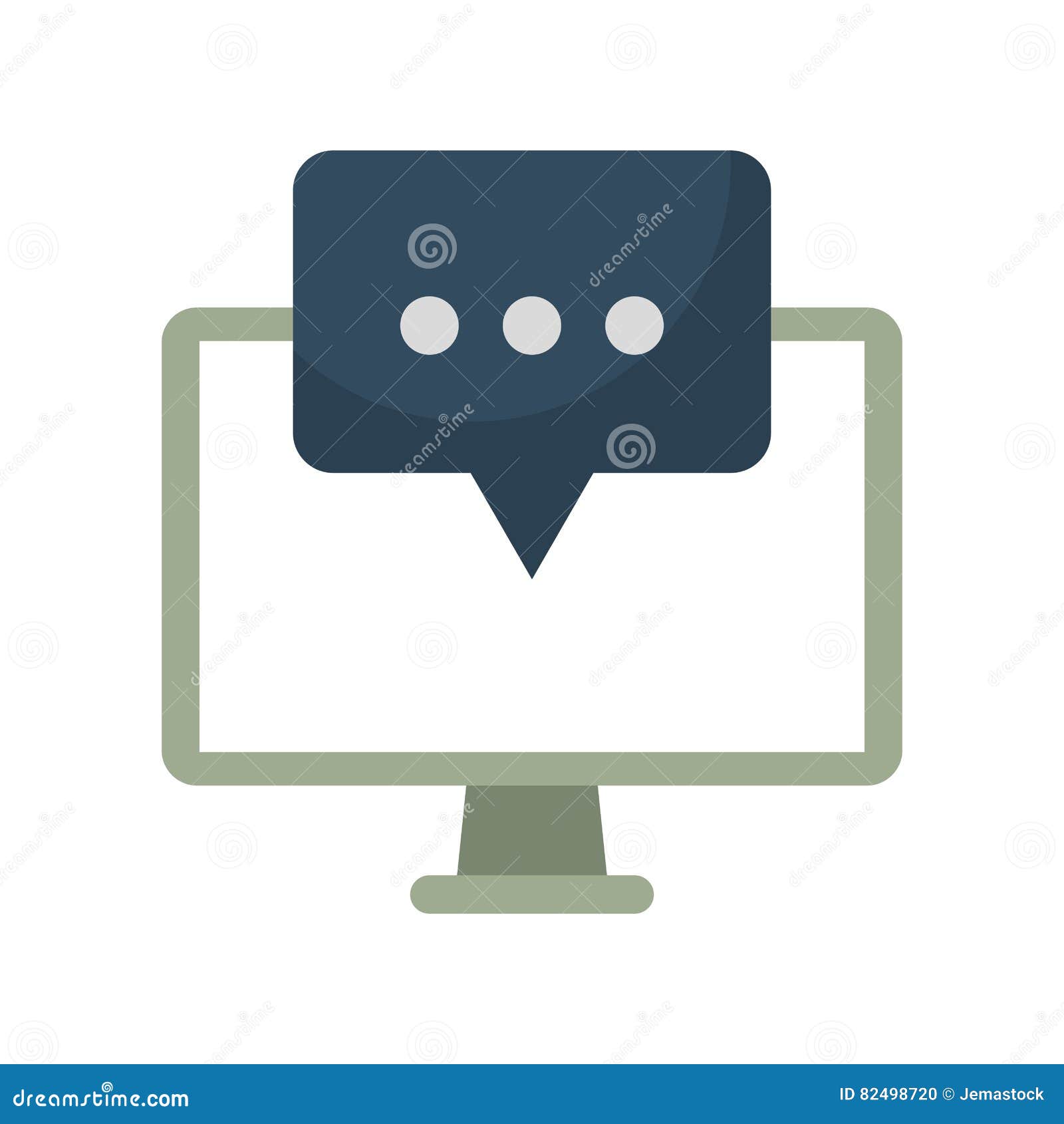 Computer Communication Message Bubble Speak Stock Vector - Illustration ...