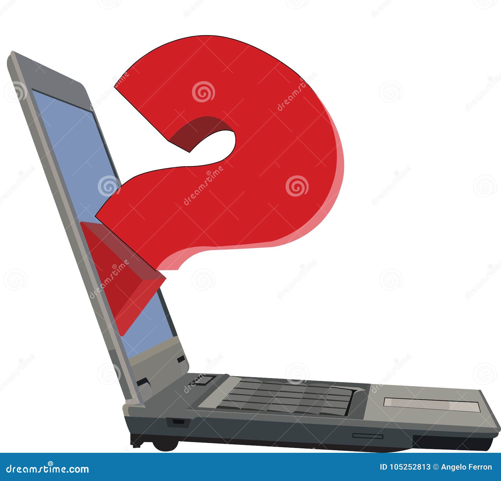 Computer Communication Question Mark Stock Vector - Illustration of ...