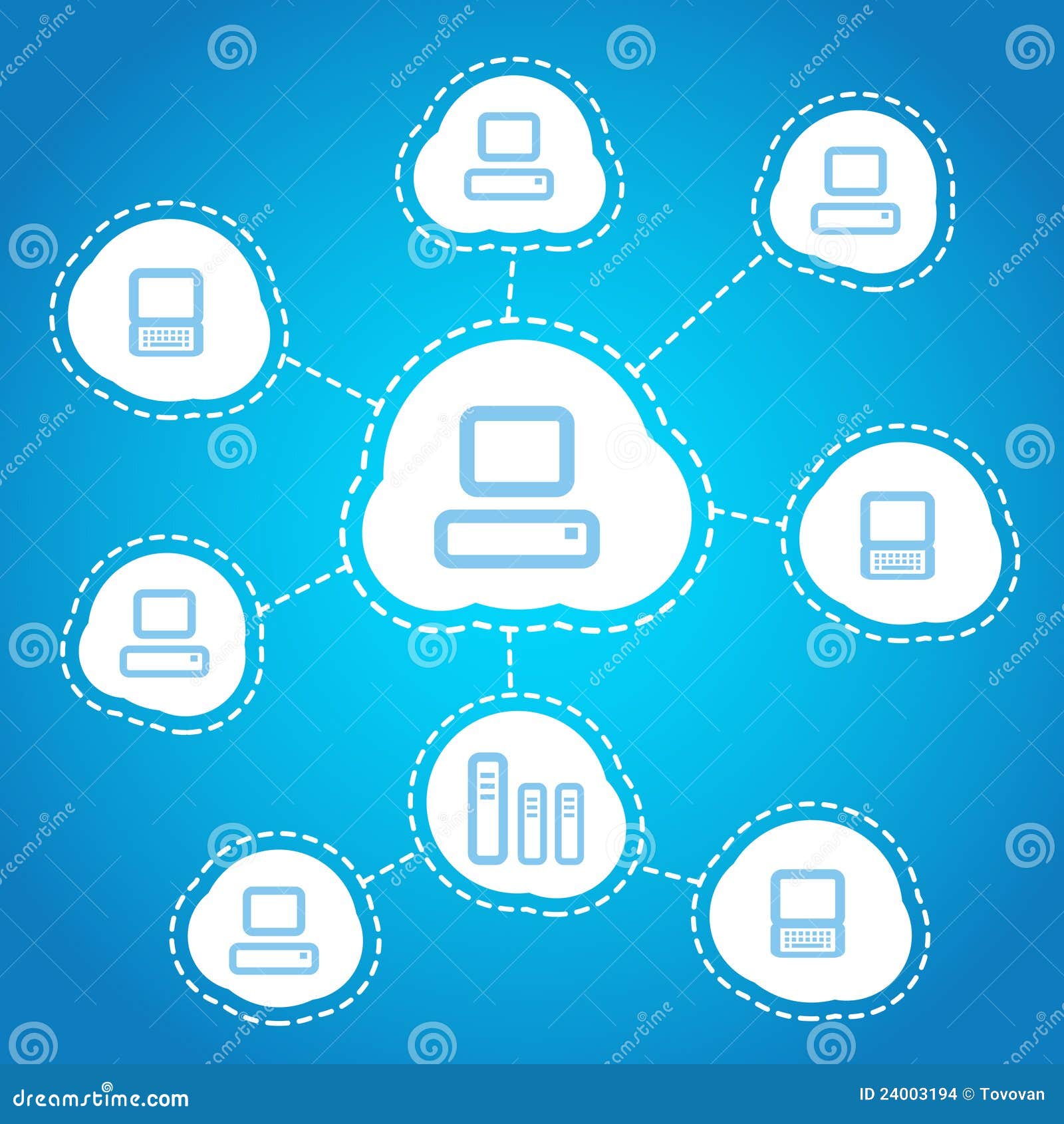 Computer Communication Scheme Stock Vector - Illustration of office ...