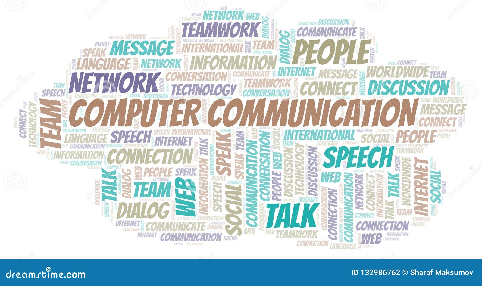 Computer Communication Word Cloud Stock Illustration - Illustration of ...