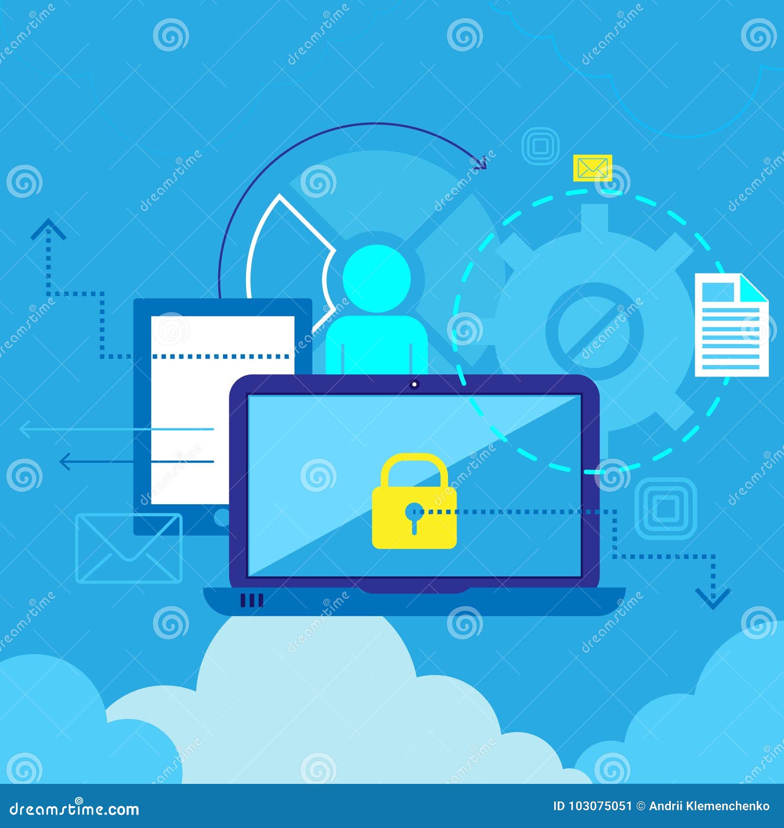 Poster with Antivirus . Computer Communications Safety and Private Data ...