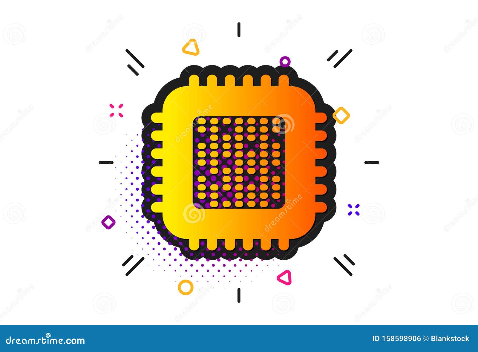 Cpu Processor Icon. Computer Component Sign. Vector Stock Vector - Illustration of shape, icon ...