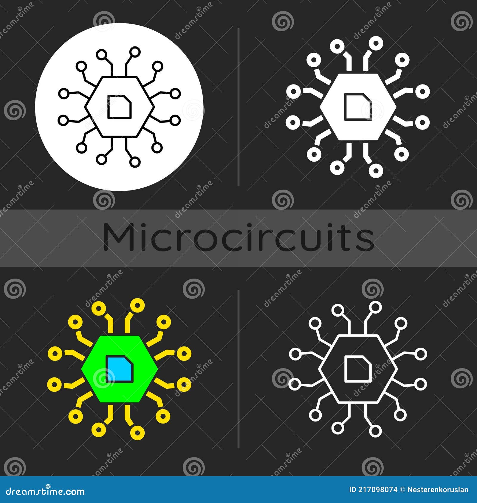 Computer Components Dark Theme Icon Stock Vector - Illustration of ...