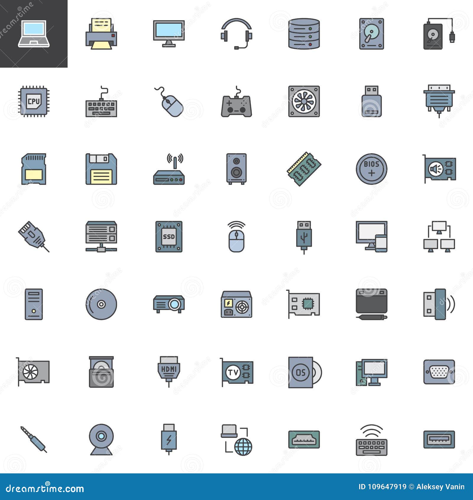 Computer Components Vector Set | CartoonDealer.com #42321604 Computer Components Vector Set | CartoonDealer.com #42321604