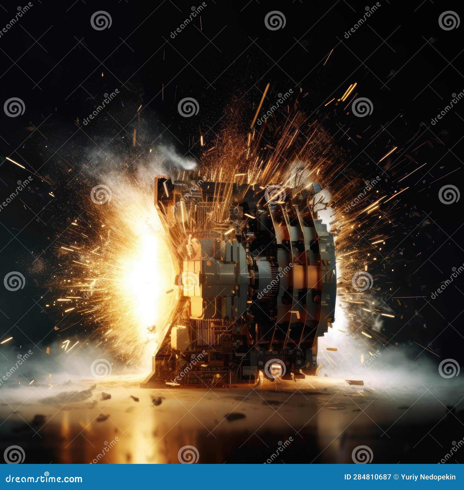 Dramatic Scene of Computer Components Undergoing Intense Overclocking ...
