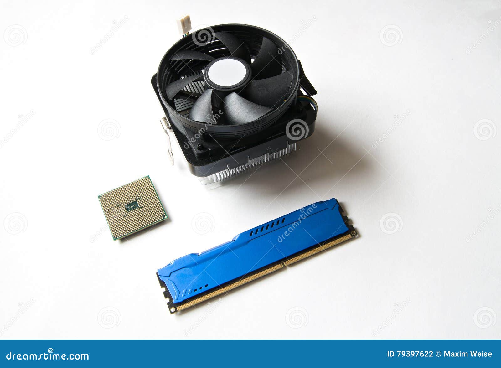 Computer Components on a White Background Stock Photo - Image of ...