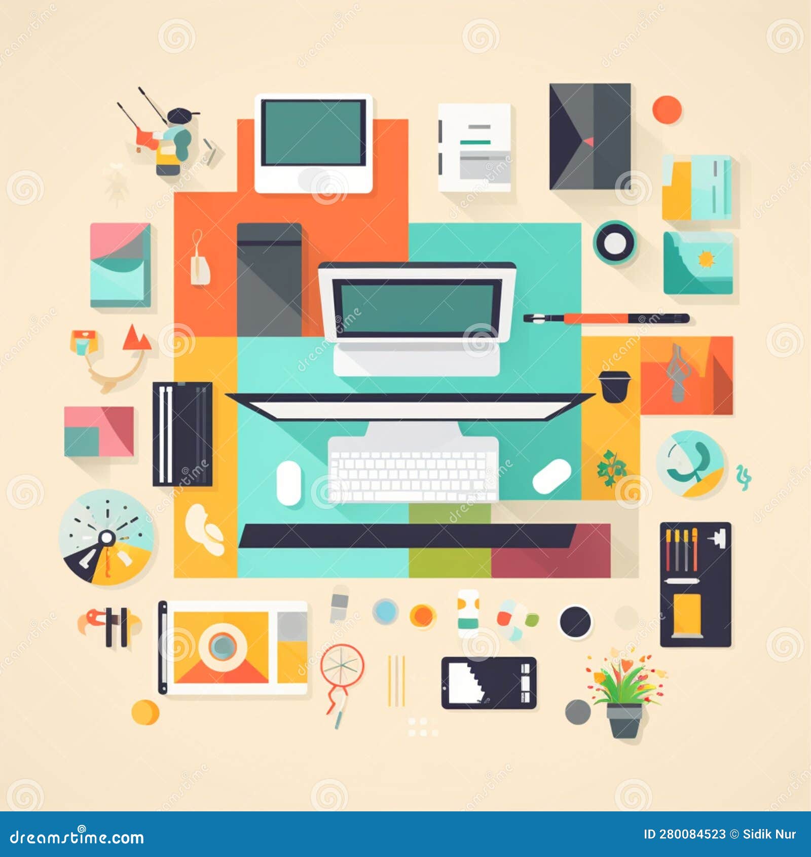 Computer stock illustration. Illustration of poster - 280084523