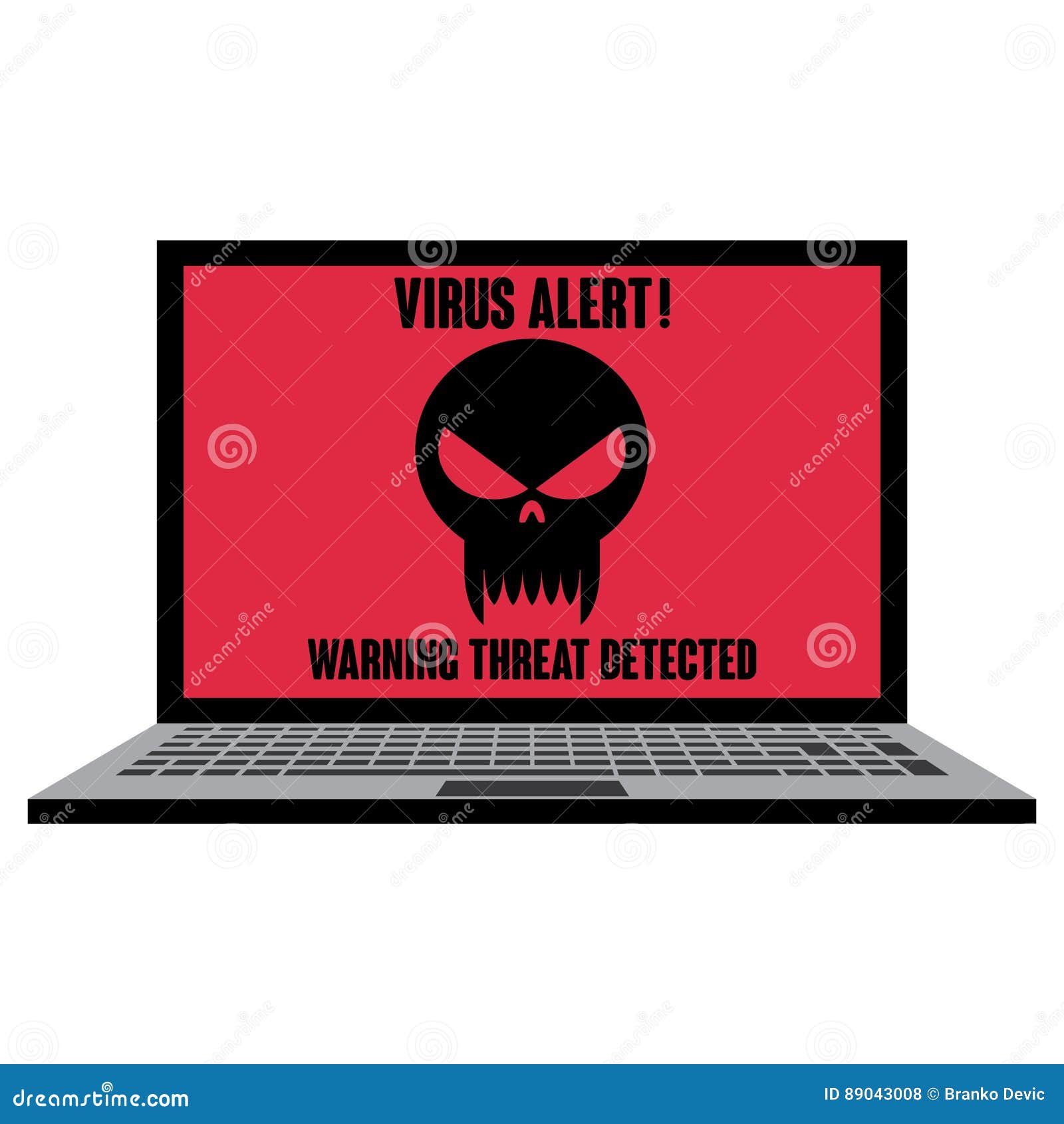 Computer with Computing Alert Stock Vector - Illustration of isolated ...