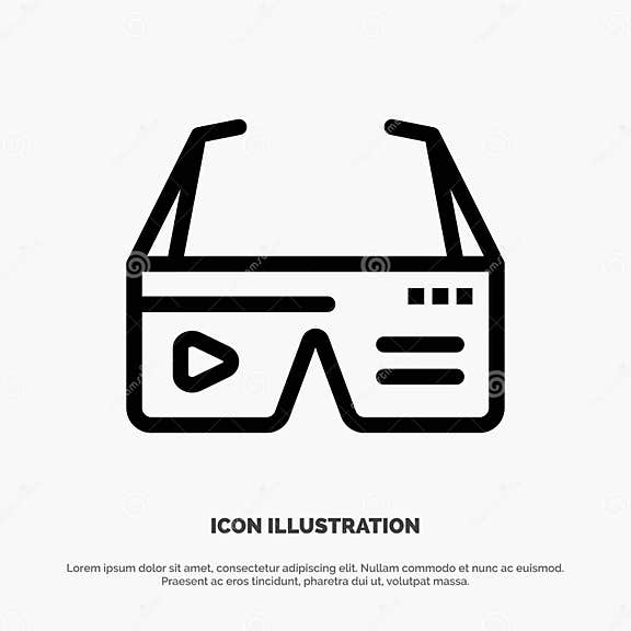 Computer, Computing, Digital, Glasses, Google Line Icon Vector Stock ...