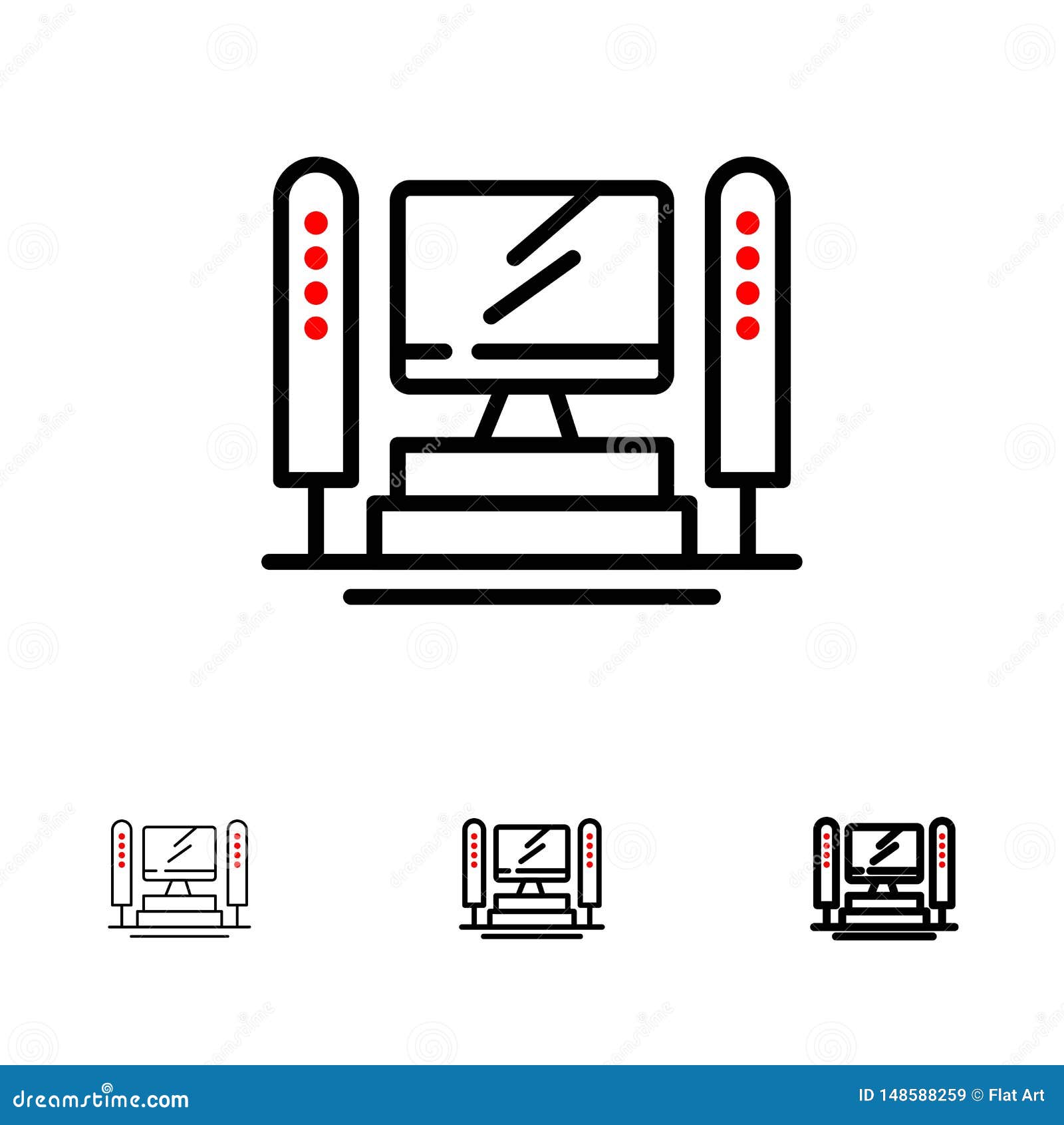 Computer, Computing, Server, Cpu Bold and Thin Black Line Icon Set ...