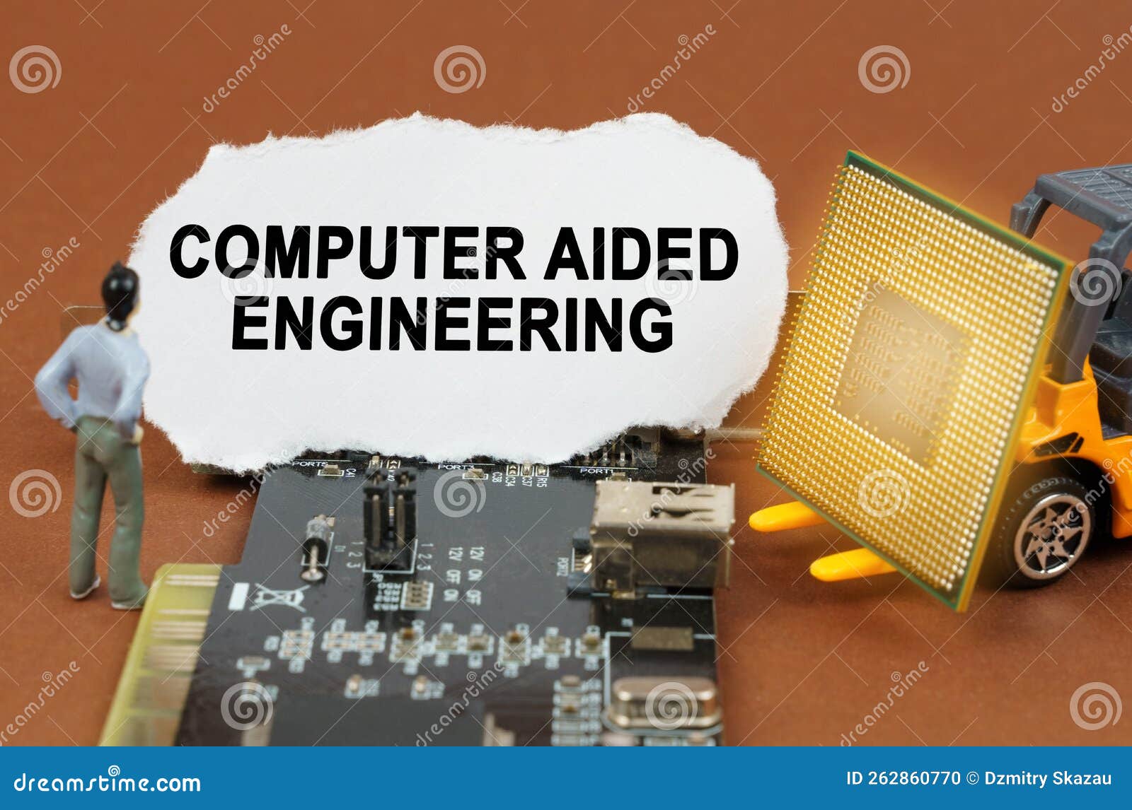 On the Board with Microcircuits Lies a Paper Plate with the Inscription ...