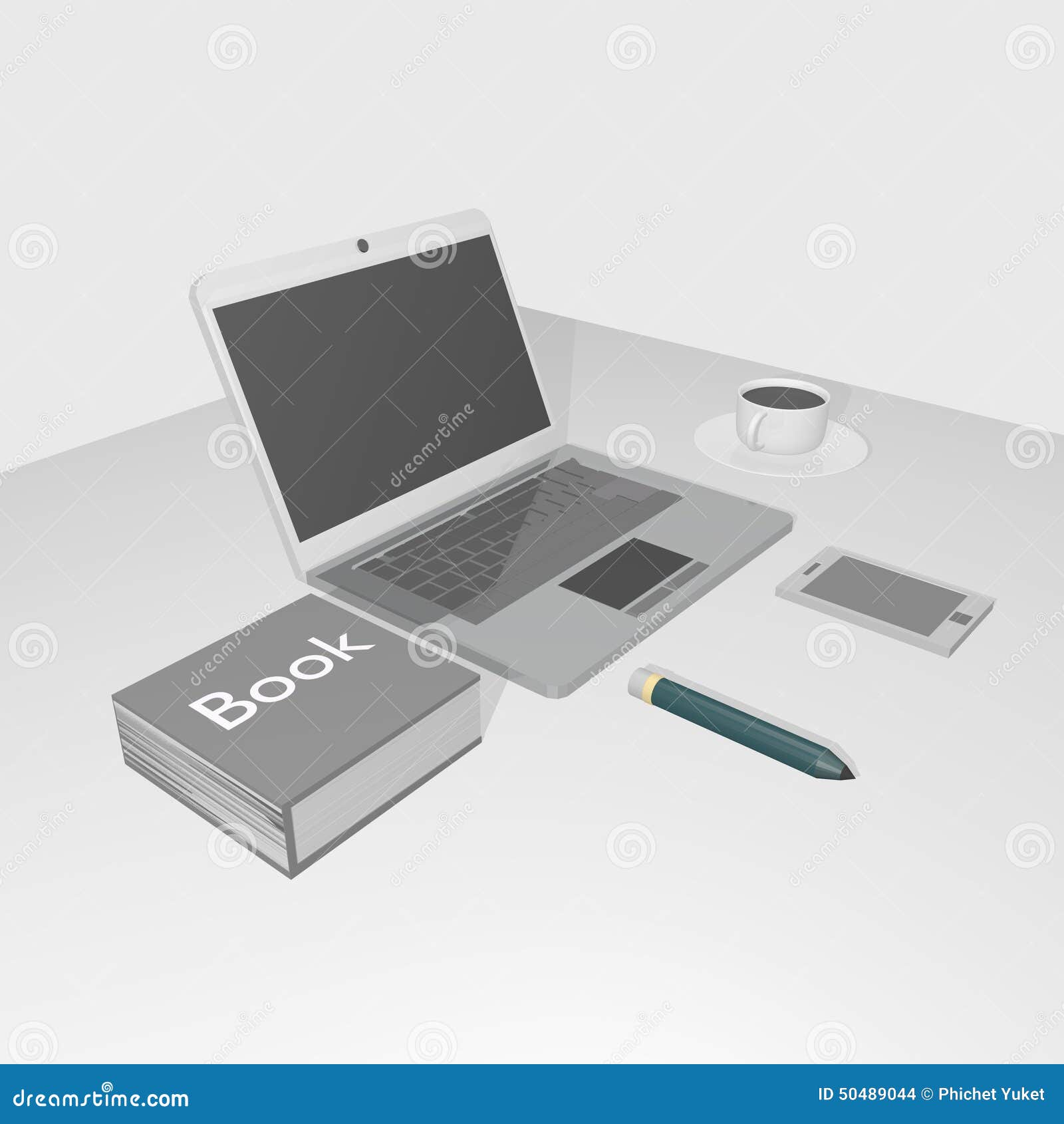 Computer concept 3d stock illustration. Illustration of office - 50489044