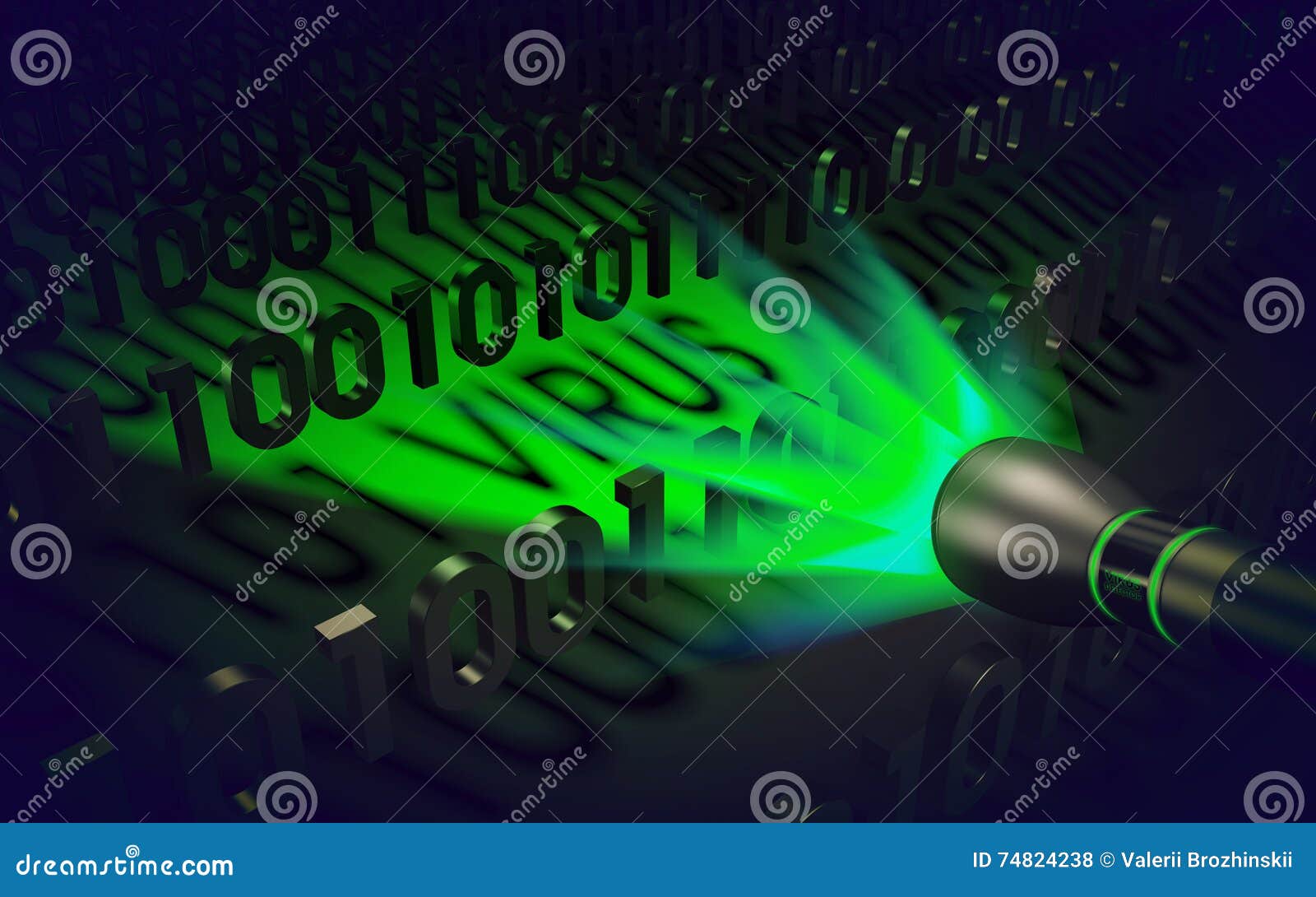 Computer Concept: Special Flashlight Detects Malicious Code Stock Photo ...