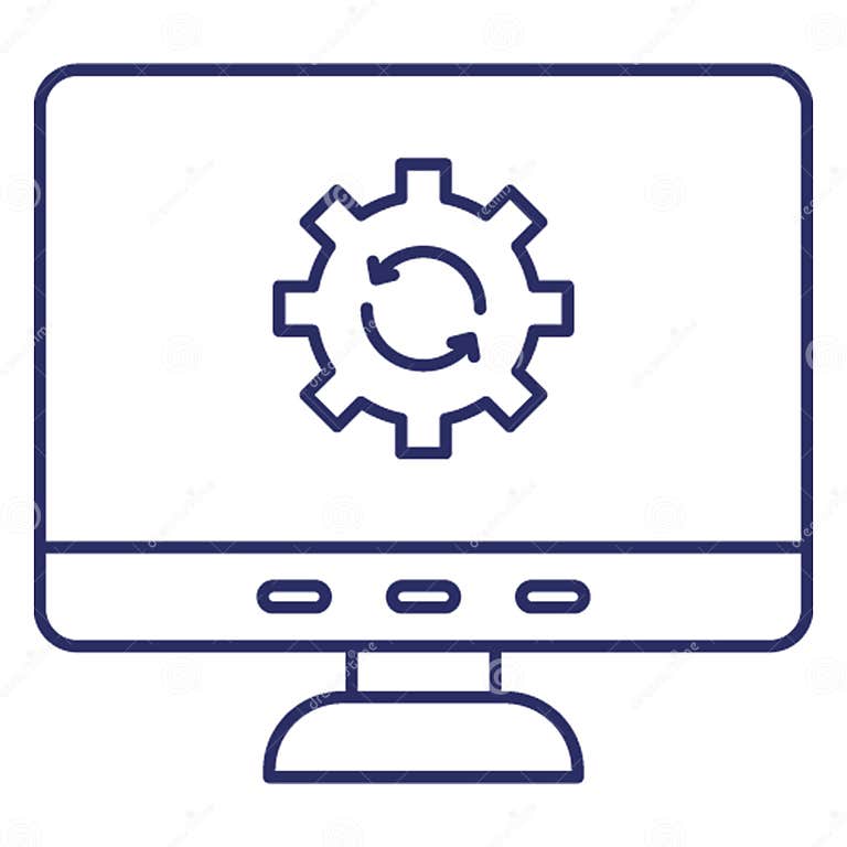 Computer Configuration, Computer Maintenance Vector Icon Which Can Easily Modify or Edit Stock ...