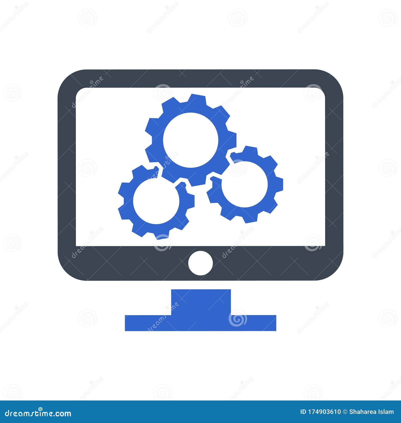 Computer Configuration Icon Stock Vector - Illustration of gear, simple ...