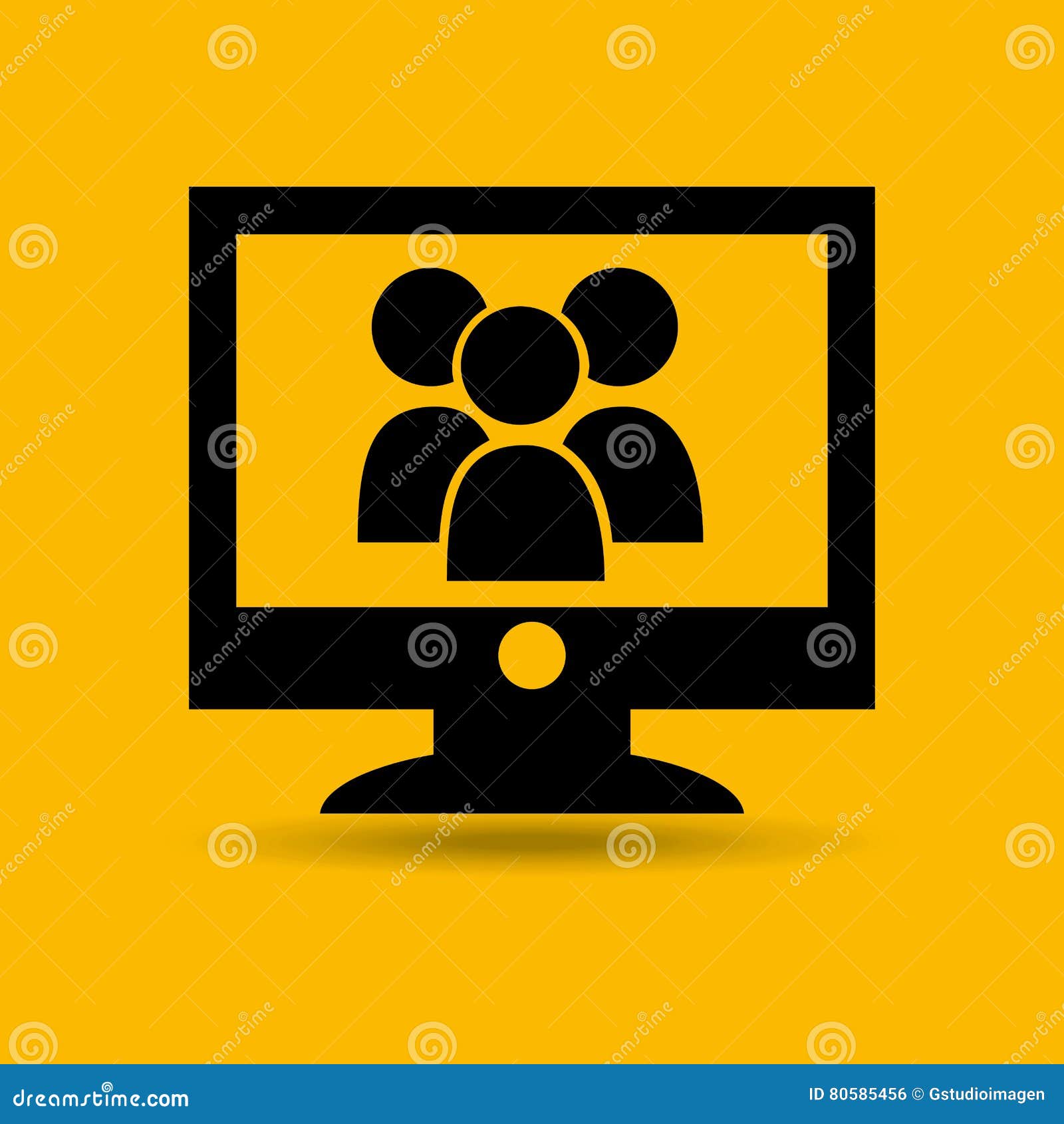 Computer Connected Cloud Group Chat Stock Vector - Illustration of ...