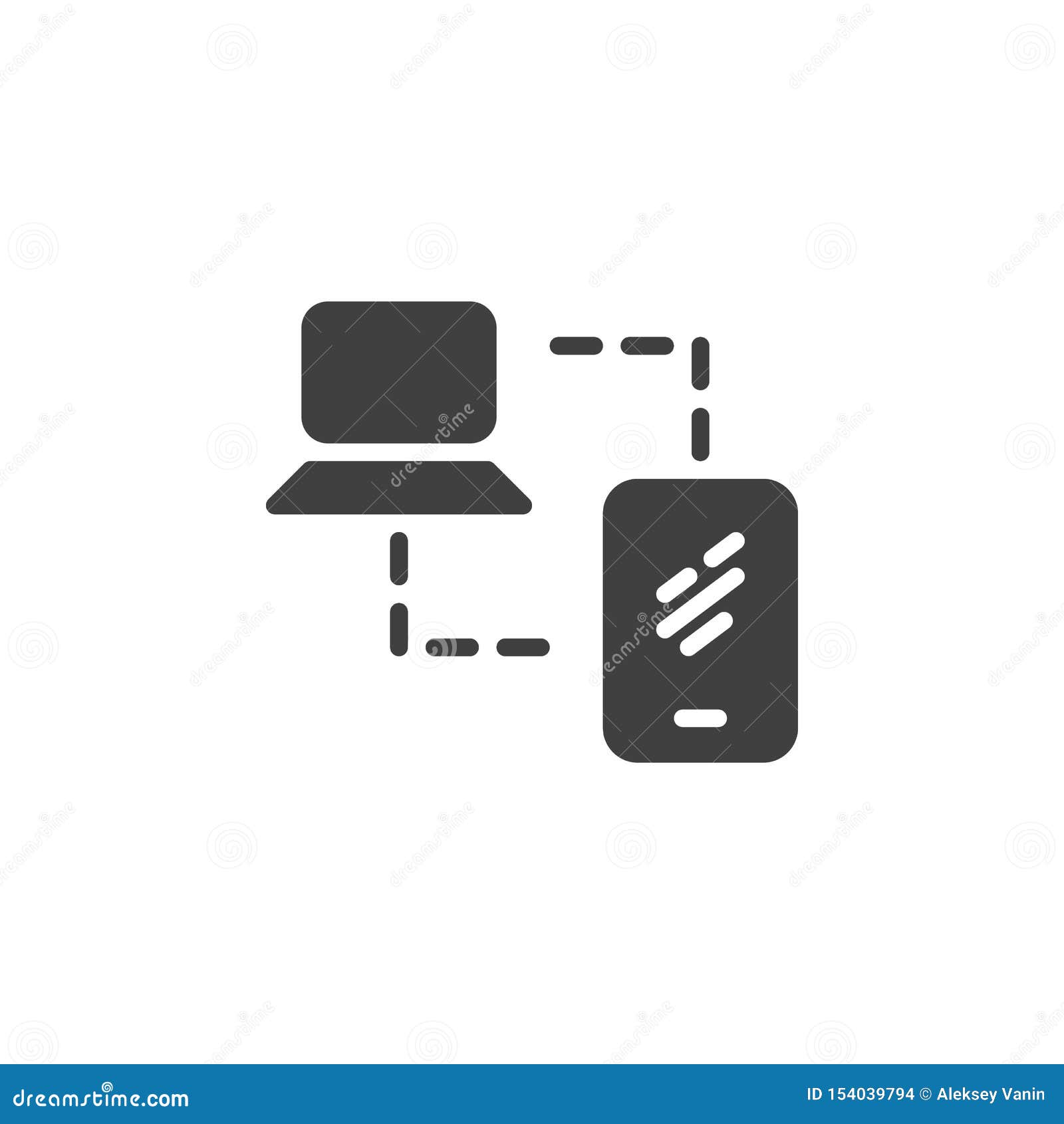 Computer Connected with Smartphone Vector Icon Stock Vector ...