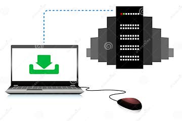 Computer Connected To the Server Stock Vector - Illustration of hosting ...