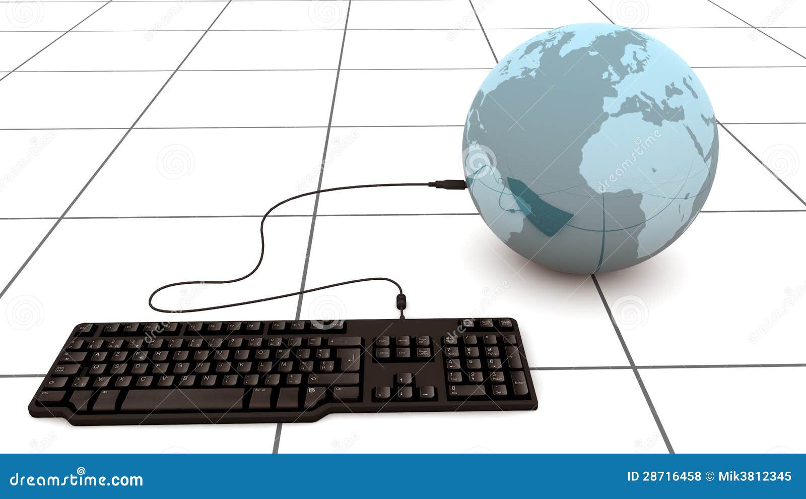 Computer Connected To the World Stock Illustration - Illustration of ...