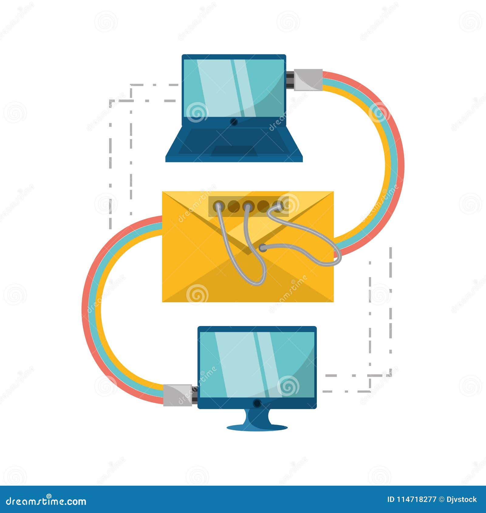 Computer Connecting with Data Center Information Stock Vector ...
