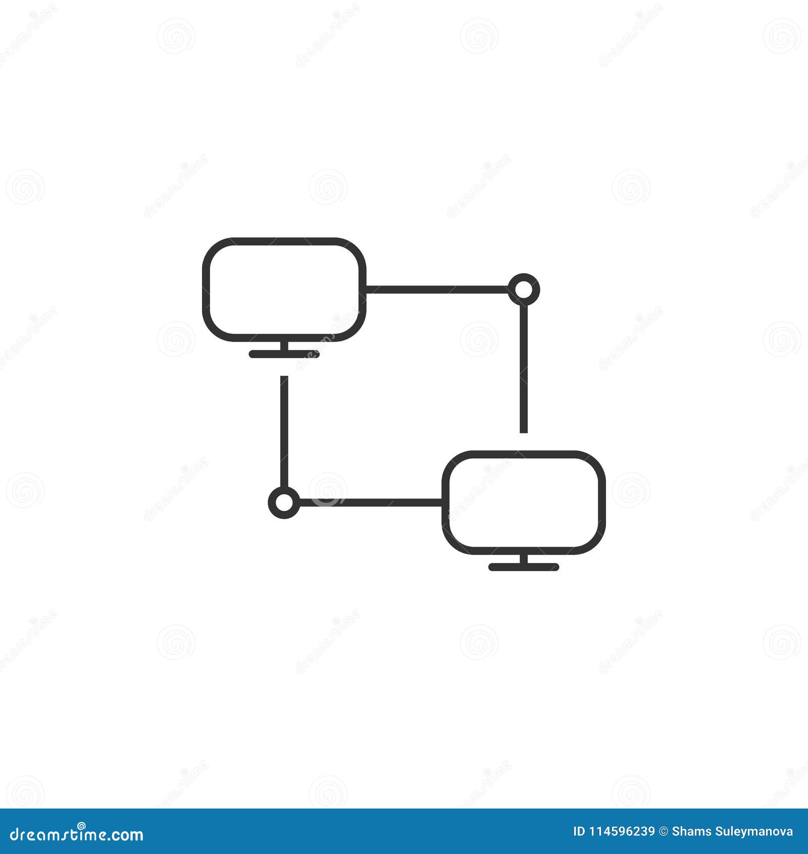 Computer Connecting Icon. Simple Element Illustration. Computer ...