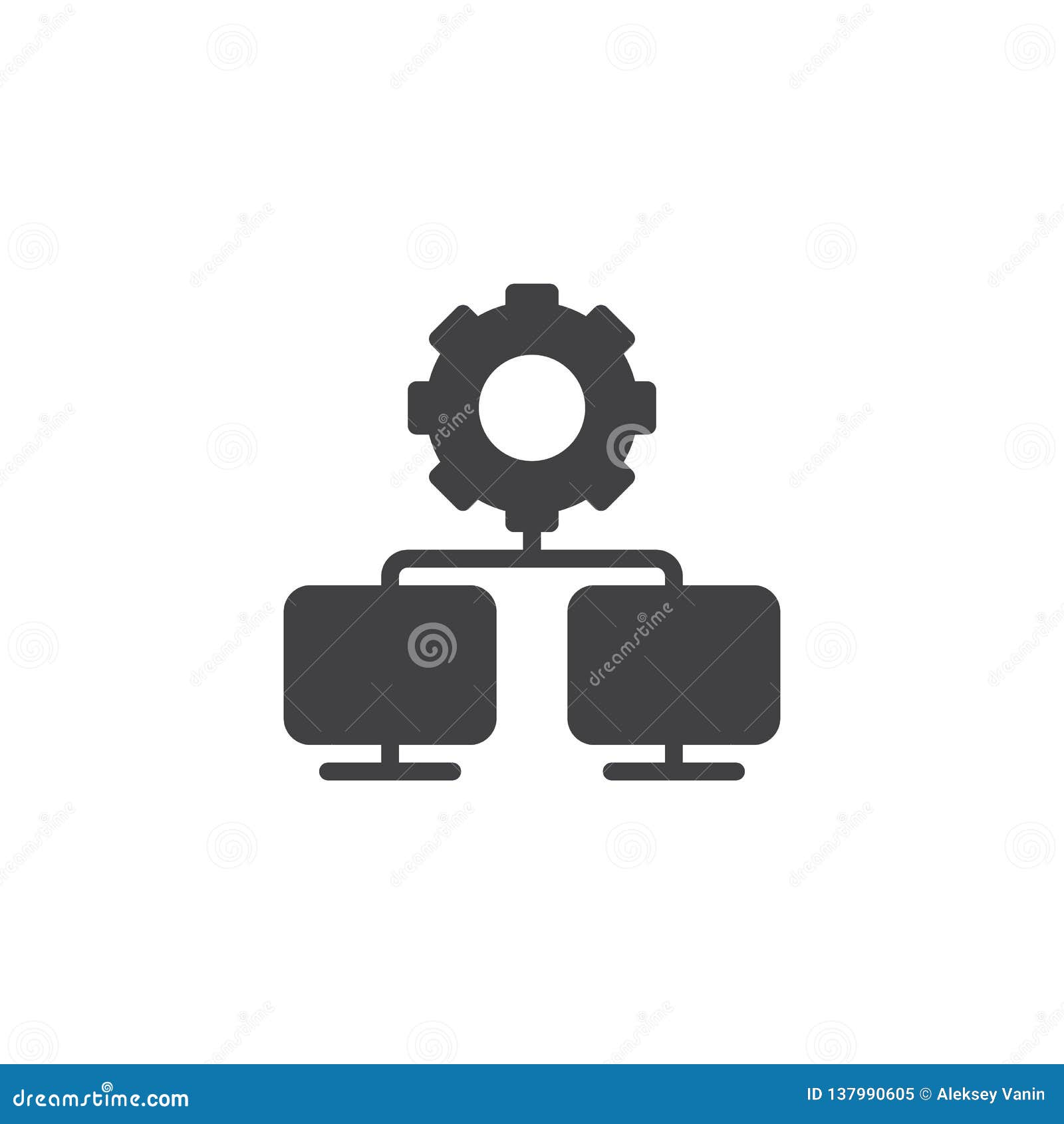 Computer Connection Configuration Vector Icon Stock Vector Illustration Of Preferences
