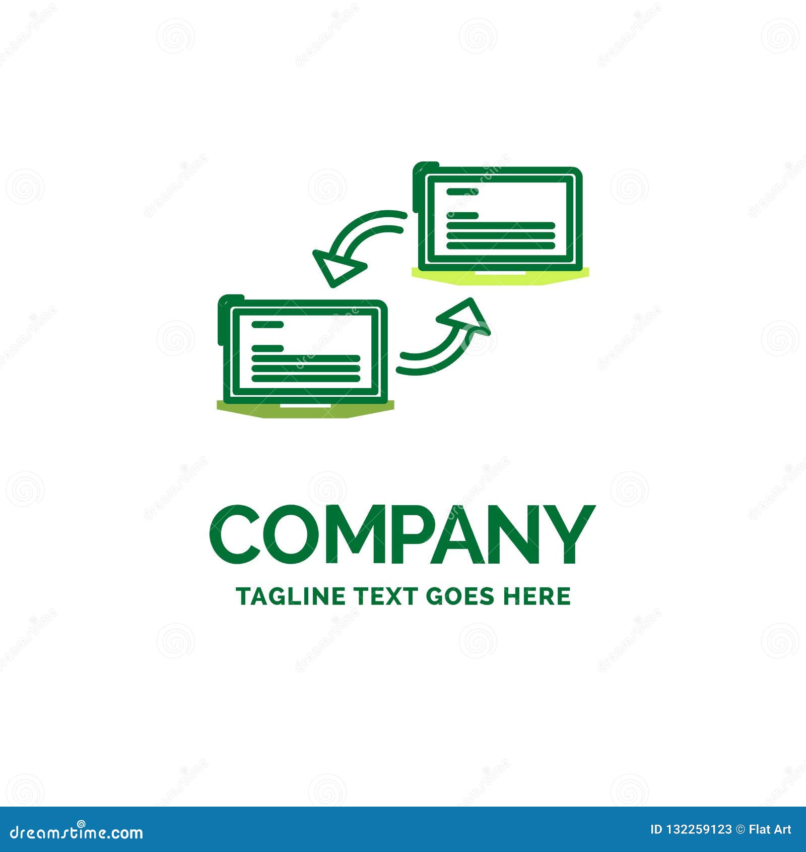 Computer, Connection, Link, Network, Sync Flat Business Logo Tem Stock ...