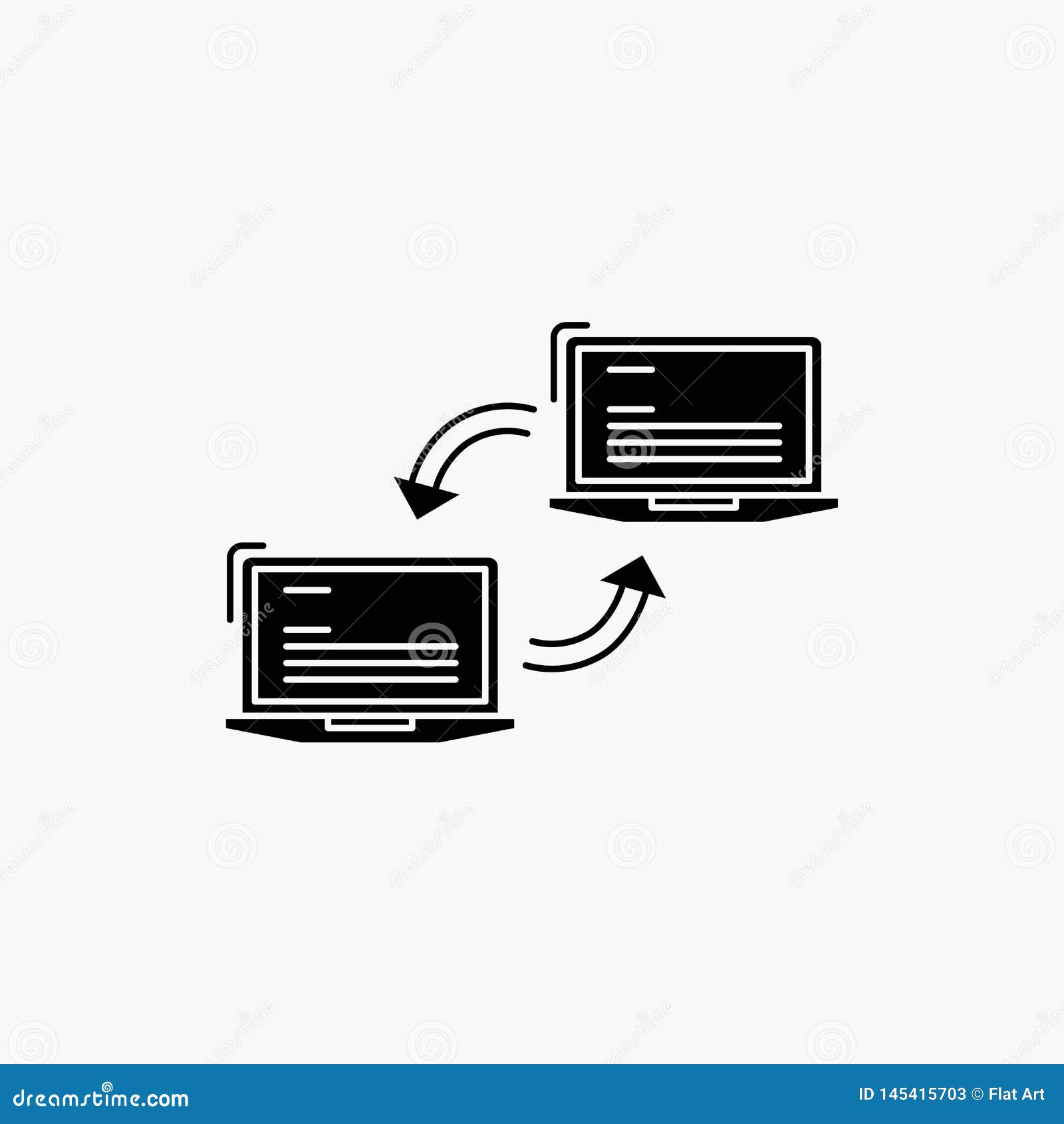 Computer, Connection, Link, Network, Sync Glyph Icon. Vector Isolated ...