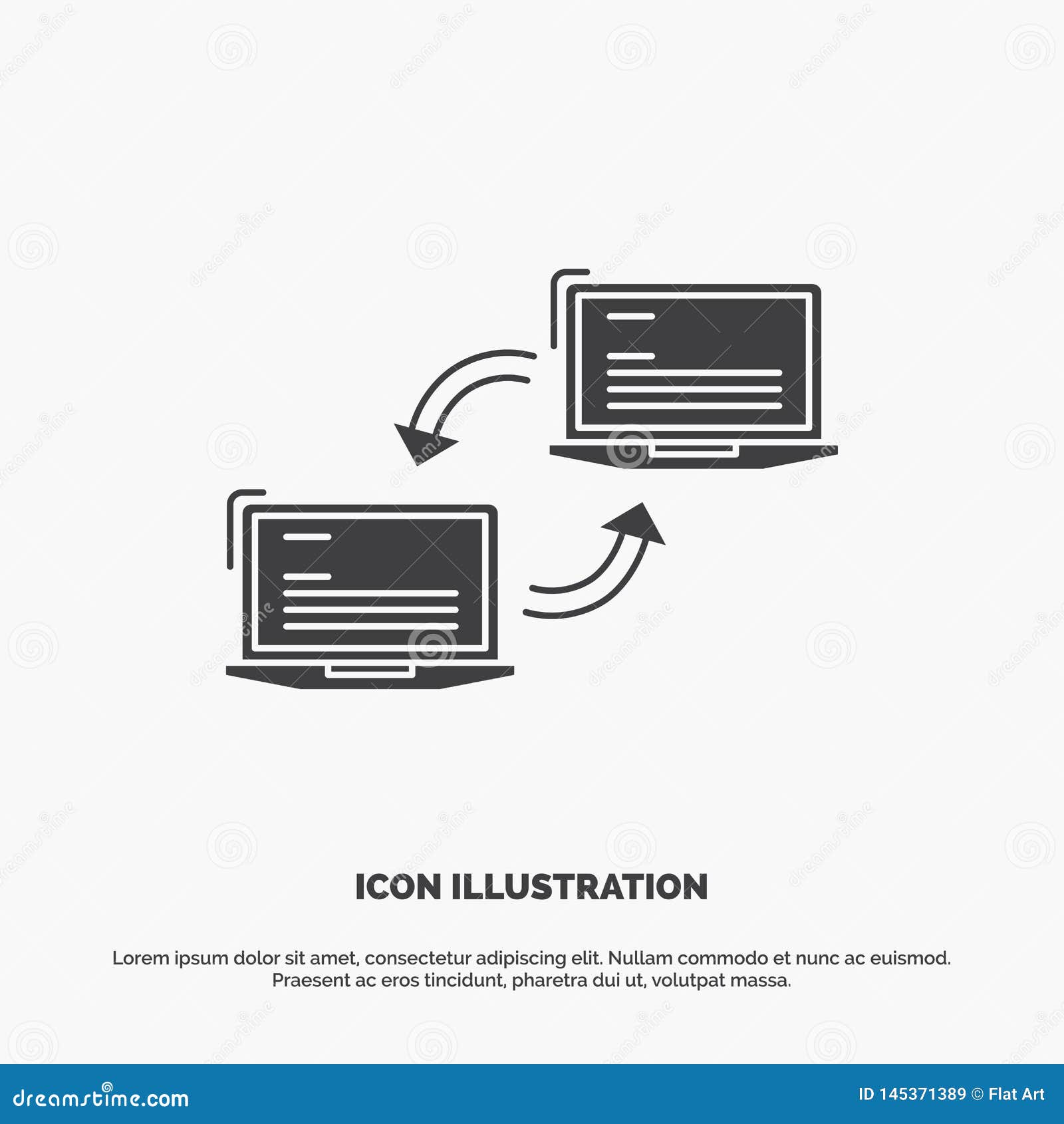 Computer, Connection, Link, Network, Sync Icon. Glyph Vector Gray Symbol for UI and UX, Website ...