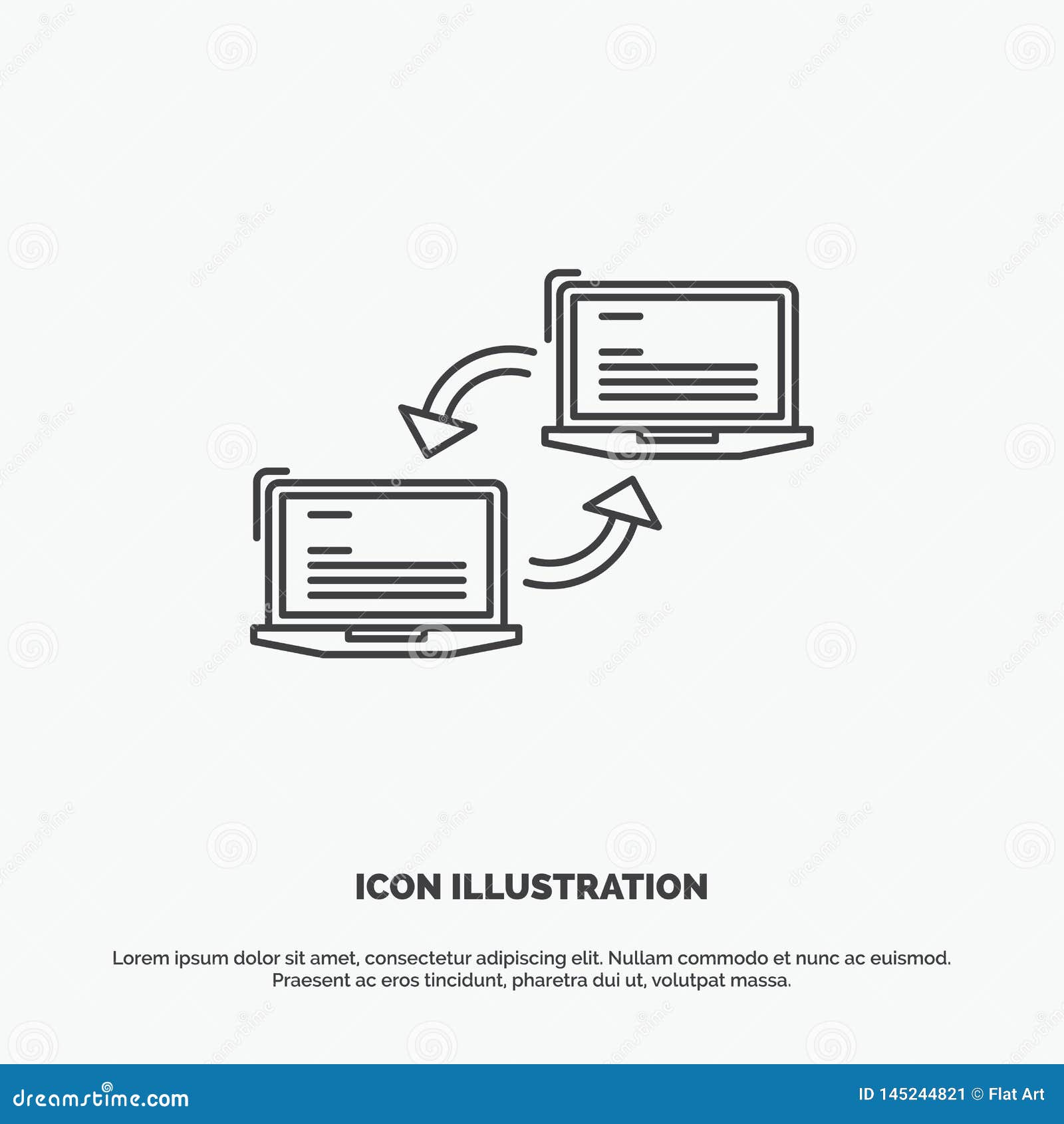 Computer Connection Link Network Sync Icon Line Vector Gray Symbol For Ui And Ux Website
