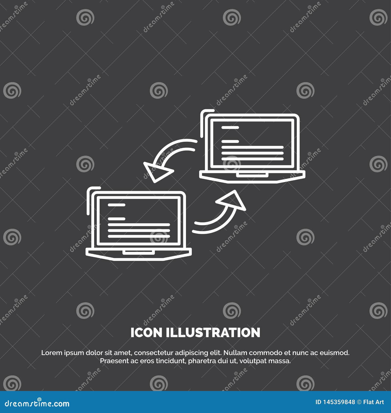 Computer Connection Link Network Sync Icon Line Vector Symbol For Ui And Ux Website Or