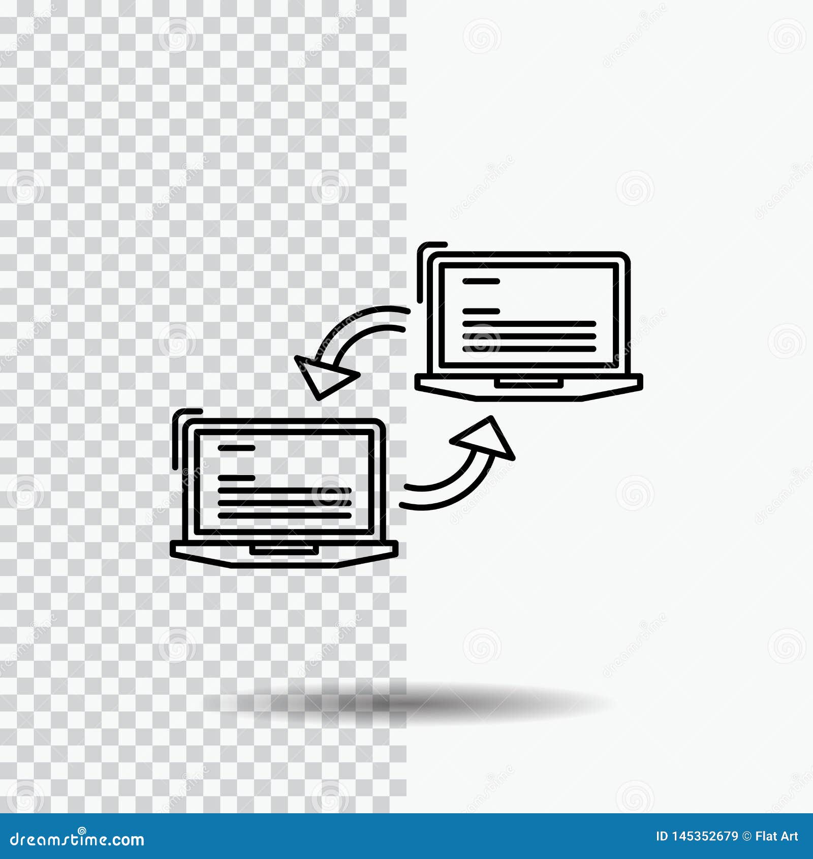 Computer, Connection, Link, Network, Sync Line Icon on Transparent ...