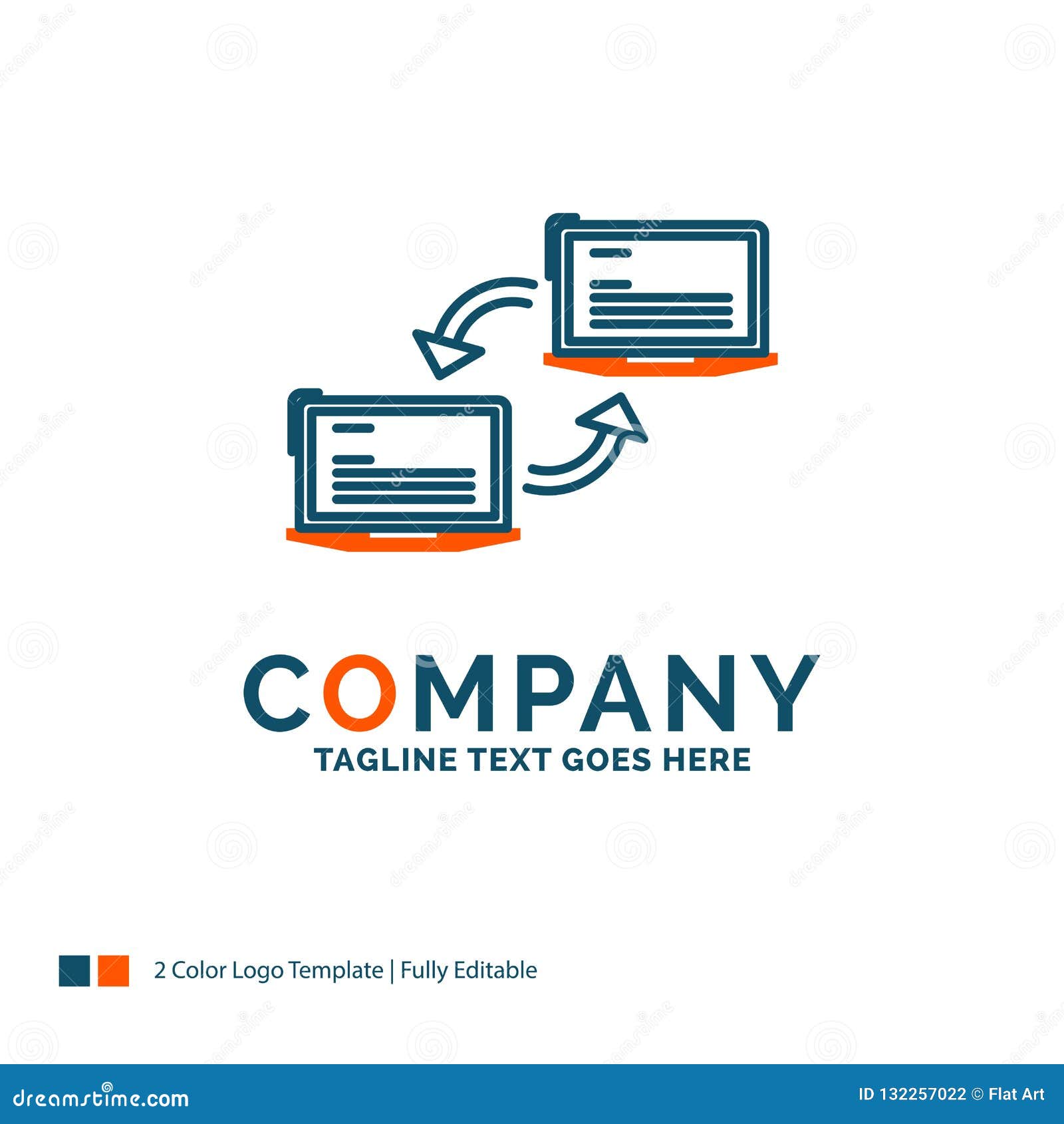 Computer, Connection, Link, Network, Sync Logo Design. Blue and Stock ...