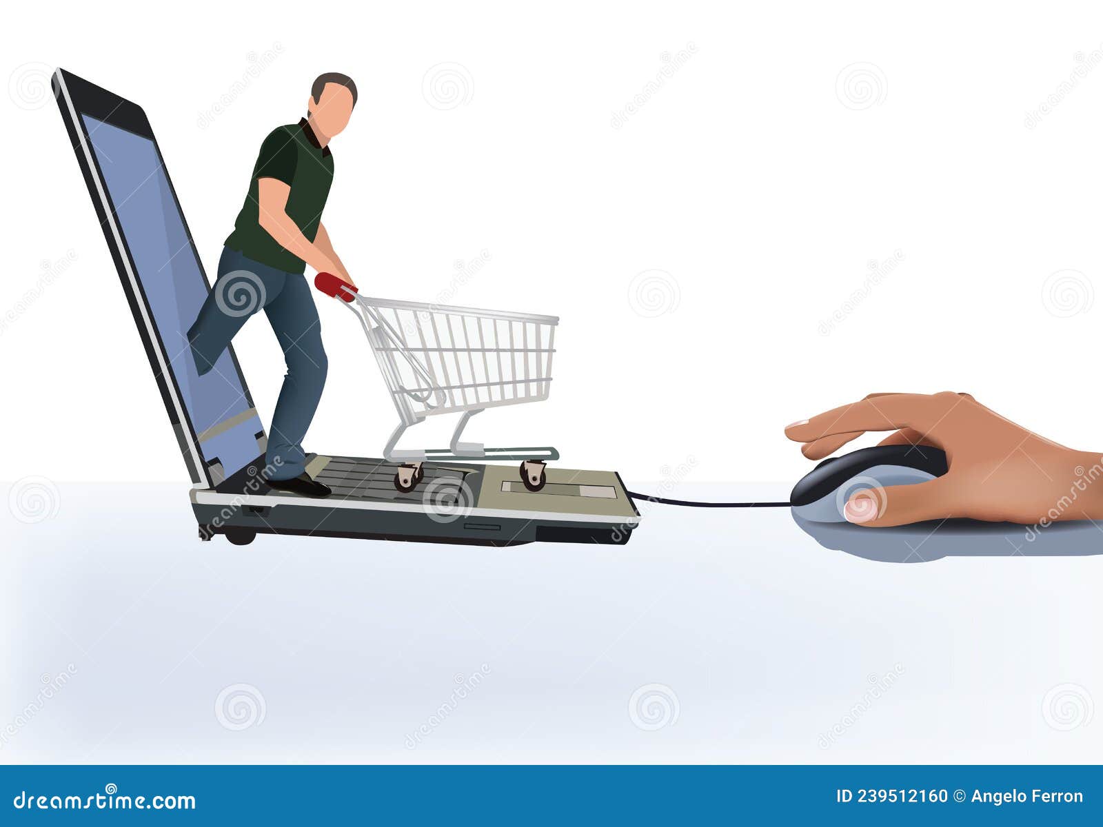 Computer Connection Ordering Grocery Delivery - Stock Vector ...